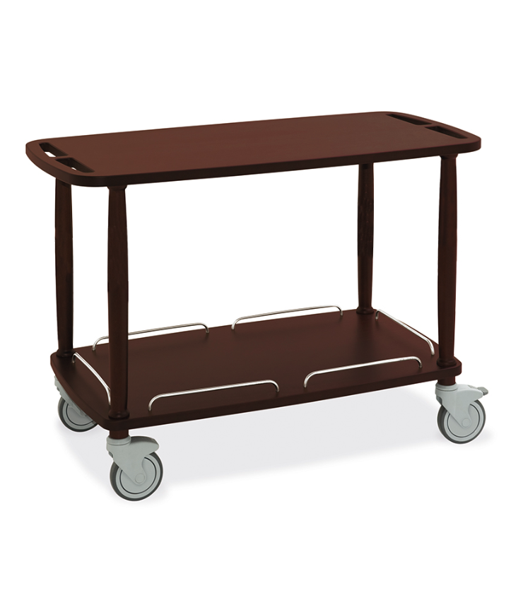 Table roulante rectangulaire pour le service en salle en bois mélaminé